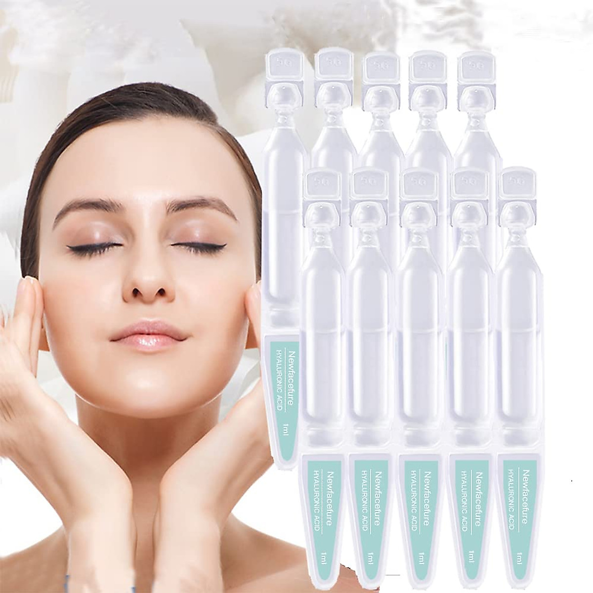 Newfacefure Diy Spa Rose Hyaluronic Acid Hydro Jelly Facial Mask Powder Collagen Face 12 Sacks with 10 Pack Serum