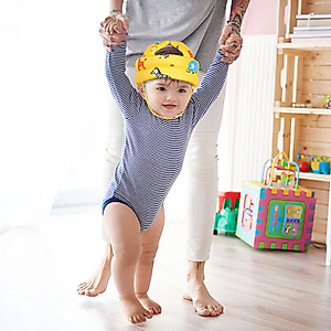 Umtiti Baby Adjustable Helmet, Lightweight and Soft, Great for Baby Learning to Walk and Crawl. Zoo,Yellow