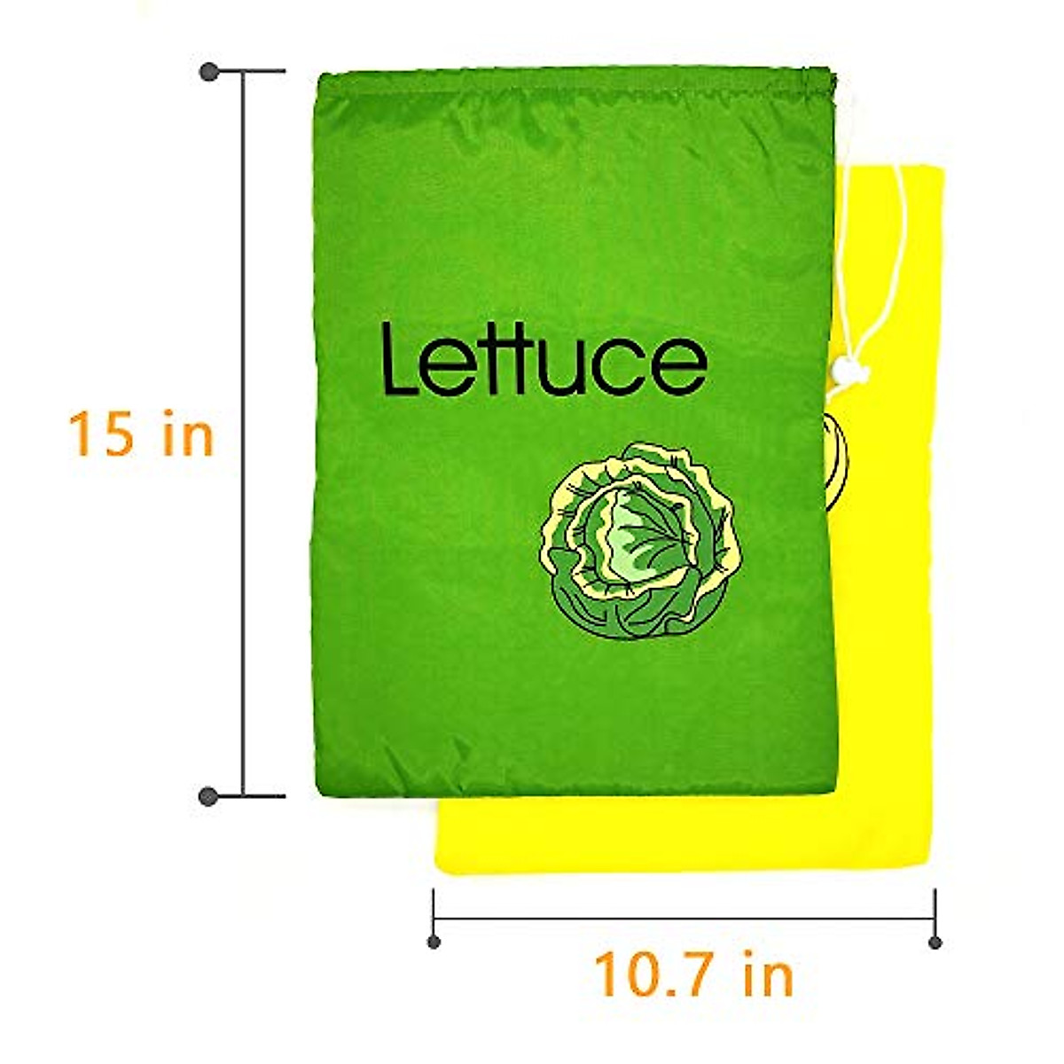 DE Reusable Produce Bags ，Includes Banana Bag and Lettuce Bag，Keep it Longer Up To 2 Weeks Stop Food Waste