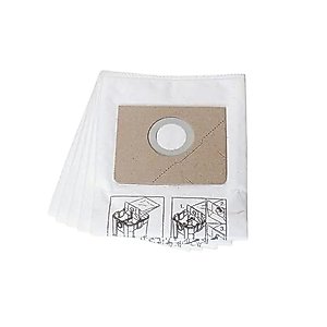 Fein Fleece Filter Accessory Bag for Turbo Vacuums - 2-3 Times More Effective Capacity - Tear-Resistant, Nonwoven, Dustex 25 L Model, 5-Pack - 31345061010