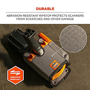 Ergodyne Squids 5543 Barcode Scanner Holder Equipment Mount for Gun Grip Mobile Computers, Handheld Bar Code Scanners, Fastener Straps to Attach to Forklift Gray Large