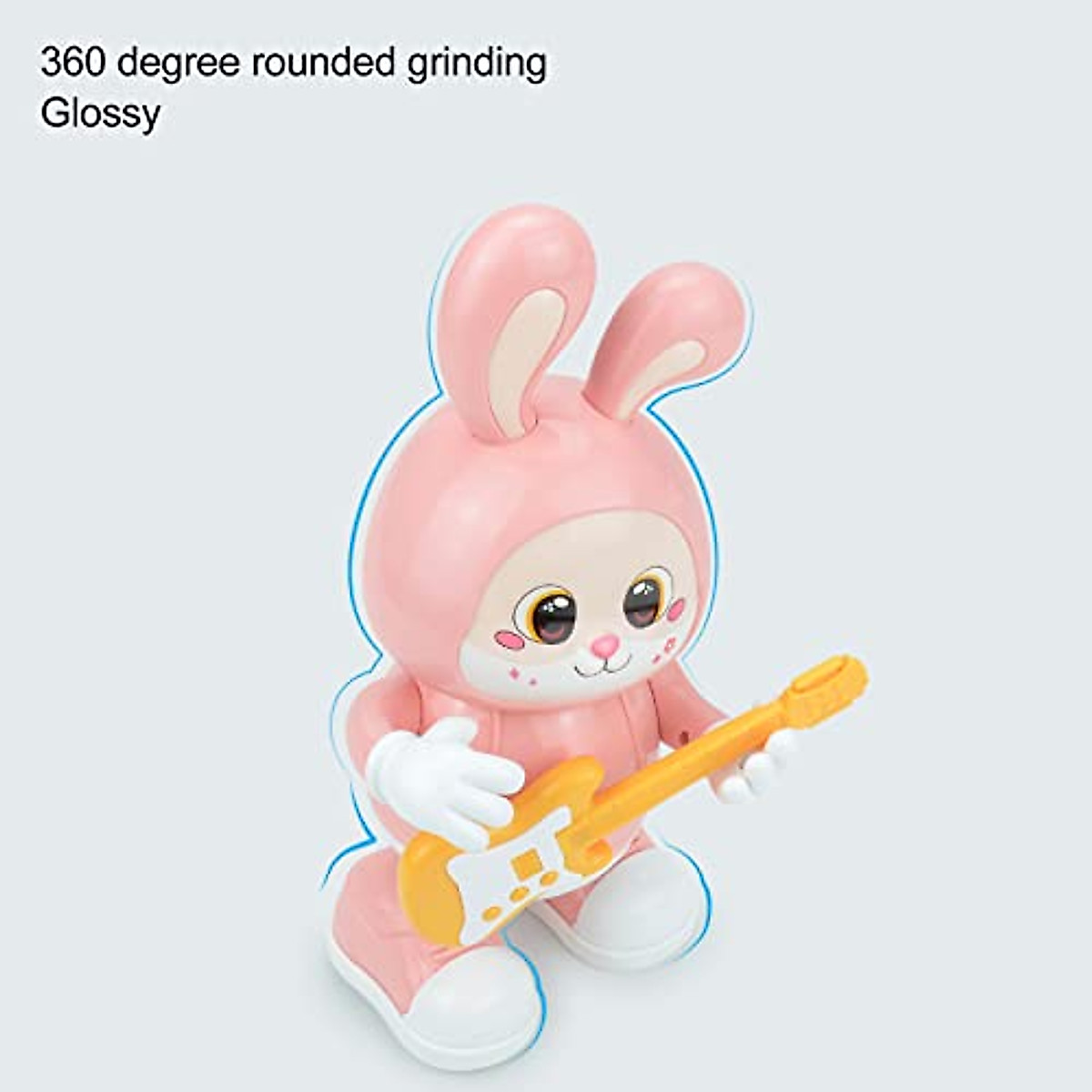 jerss Dancing Bunny Model ABS Robot Exquisite Dancing Bunny Model Electric Sound for Kids Party (Pink)