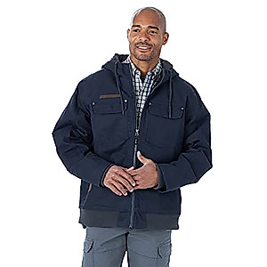 Wrangler Riggs Workwear Men's Tough Layers Canvas Work Jacket, Dark Navy, Medium
