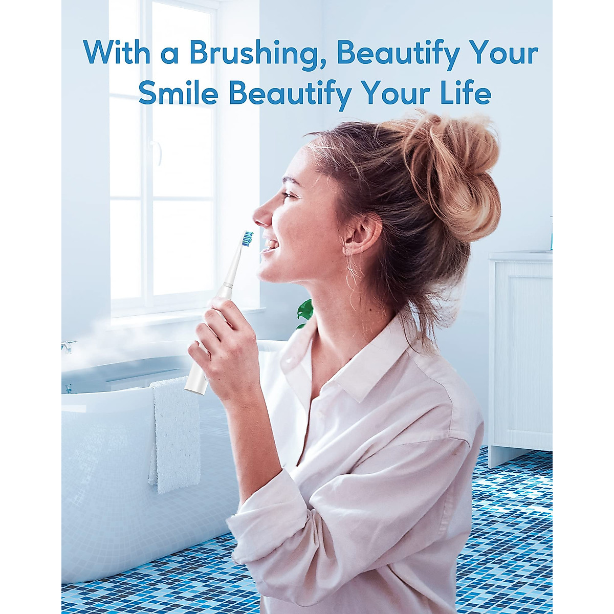 7 Pack Dnsly Electric Toothbrush Heads Compatible with FW-507/508/551/515/917/959/2011/D1/D3/D7/D8 Dnsly Toothbrush Heads, Black