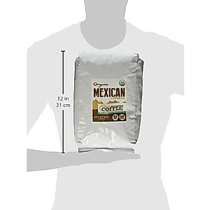 Fresh Roasted Coffee, Organic Mexican, 5 lb (80 oz), Medium Roast, Mold & Mycotoxin Tested, Kosher, Whole Bean