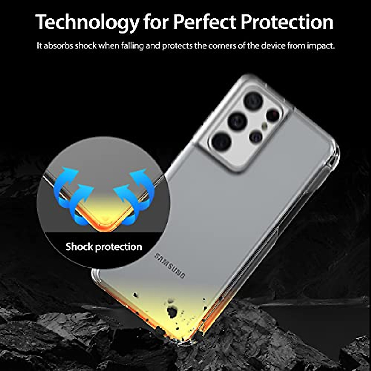 araree FLEXIELD Pen Convenient S-Pen Slot Clear Transparent Flexible Cover Compatible with Samsung Galaxy S21 Ultra Flexible Full Protective Case