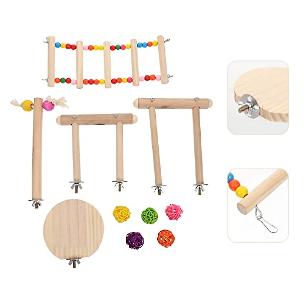 PATKAW Pet Supplies Pet Supplies Rabbit Toys 2 Pack Parrot Play Stand Birds Stand Pole Parrot Perch Stands Parrot Wood Perch Perch Cockatiel Playground Teething Toys Rabbit Toys Rabbit Toys