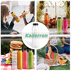 Kaderron 40pcs 12oz Plastic Juice Bottles with Caps, Empty PET Disposable Plastic Bottles, Clear Bulk Drink Containers with Black Tamper Evident Lids for Juicing, Drinking and Other Beverages