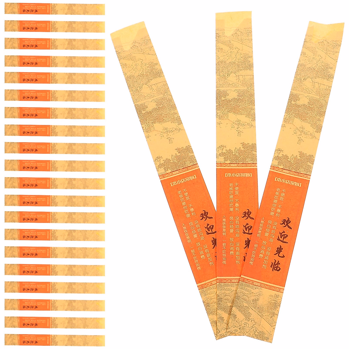 Healvian Paper Bags 500pcs Disposable Chopsticks Bags Paper Cutlery Holder Chopsticks Flatware Holder Cutlery Bags Pocket Sleeves Utensils Sleeves A Paper Chopsticks Sleeve