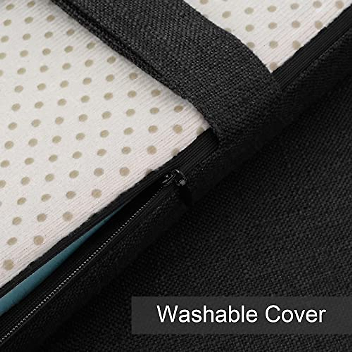 Tromlycs Saddle Stool Cushion Rectangular Bar Stool Seat Cushion Cover Rectangle with Velcro Strap Ties, 18x9.5 inches, 1 Piece, Black