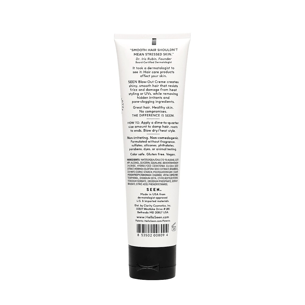 SEEN Blow-Out Creme, Fragrance Free - Non-Comedogenic & Sulfate-Free Blow Out Hair Cream- Reduces Frizz- Heat Protectant- Safe for Sensitive, Eczema & Acne Prone Skin