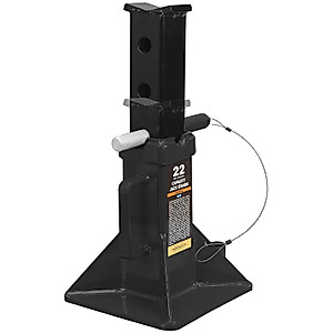 Torin 22 Ton (44,000 lb) Capacity Heavy Duty Steel Jack Stands, 2 Pack, T80072, Black