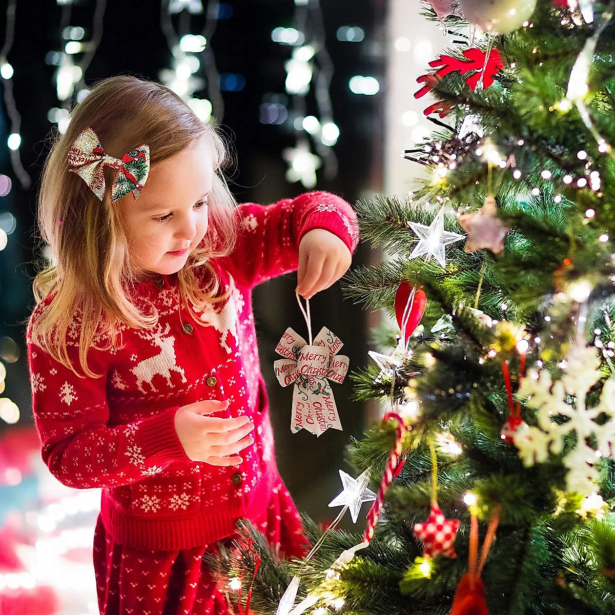 6 Rolls/30Yards Gift Ribbon Wired Plaid Buffalo Burlap Holiday Craft, DIY, Tree Decoration, Gift Wrap - 2.5 inch x 5 Yard Each Roll