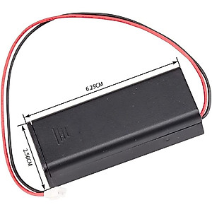 AIMPGSTL AAA 3V 2 x AAA Battery Holder Case Cover Shell with ON/Off Switch PH2.0-2Pin Connector for Arduino Raspberry Pi Micro:Bit DIY Project Plastic Storage Boxes