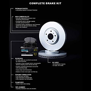 R1 Concepts Front Rear Brakes and Rotors Kit |Front Rear Brake pads| Brake Rotors and Pads| Euro Ceramic Brake Pads and Rotors| Hardware Kit|fits 2015-2022 Fiat 500X; Jeep Renegade