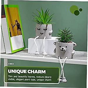 IMIKEYA Succulent Potted Plant Artificial Succulents Succulent Plants Artificial Office Plants Faux Succulents Faux Aloe Plant Fake Succulents Decor Small Decor Items for Shelf Desk Plants