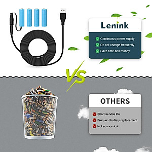 Lenink Power Supply Cable for AA Battery, Replace AA Battery