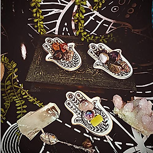 MADE BY LUCKY Jewelry Dish Trinket Dish Ring Dish Ceramic Hamsa Evil Eye Hand of Fatima Holder Key Ashtary Trinket Plate Bowl Small Boho Home Decorative Cute Decor Jewelry Tray Dish Gift Mom Brithday