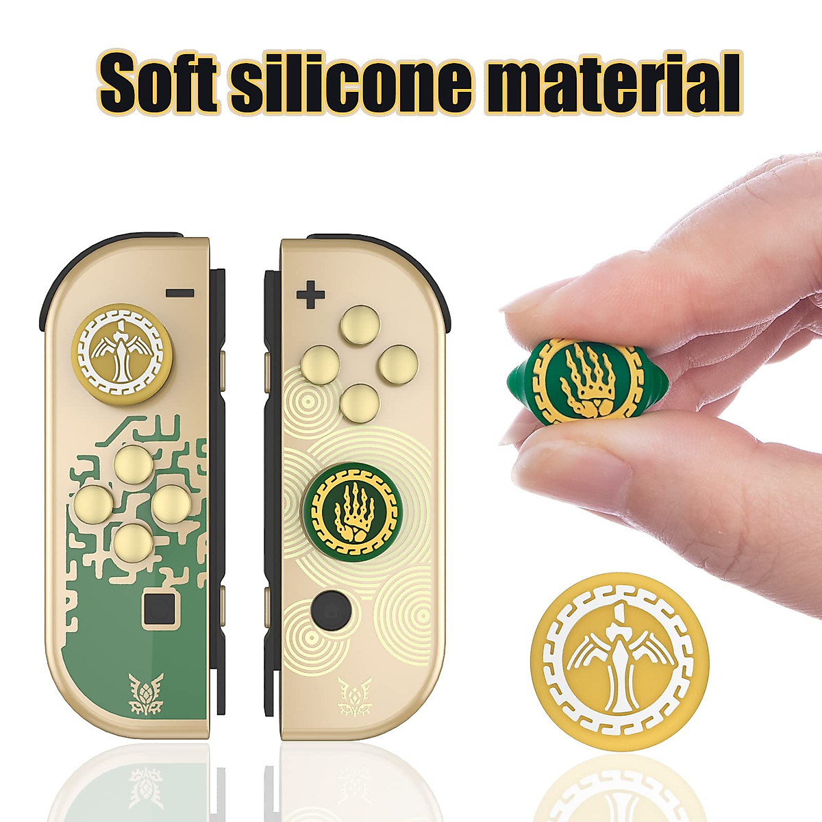 Switch Button Caps, Switch OLED Thumb Grip Caps and Switch Dpad Caps - Yellow Green