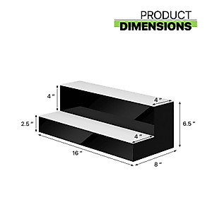 Magshion 2-Step Lighted Bar Shelves LED Lighted Liquor Bottle Display Shelf, 16" Dynamic Color Change Bottle Display, Home Kitchen Private Party Nightclub Decor, L20 Color Shifts w/Remote Control