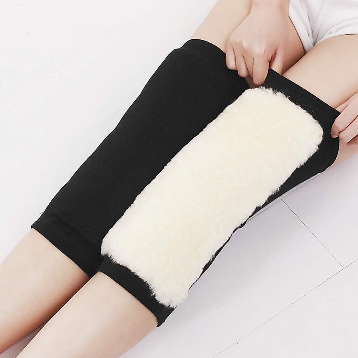 PURFUN Cold Weather Thermal Thicken Cashmere Knee Braces Warmer Dad Grandfather Adjustable Compression Warm Wool Kneepads Leg Warmer Sleeves Knee Support for Ski Volleyball Tennis Hunting