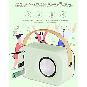 Greadio Retro Bluetooth Speaker, Vintage Speaker with Cute Old Fashion Style, Good Sound, Bluetooth 5.0, TF Card, AUX Input, USB Drive MP3 Player for Home,Outdoor,Travel,Party,Gift (Green)