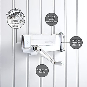 Swing-A-Way Wall Mount Can Opener with Magnet, 1-Pack, White -