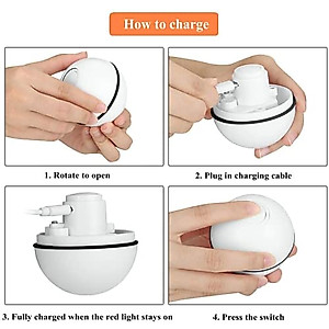 Pakoo Interactive Cat Toys Ball Smart Automatic Rolling Kitten Toys USB Rechargeable Motion Ball + Spinning Led Light with Timer Function The Best Entertainment Exercise Gift for Your Kitty