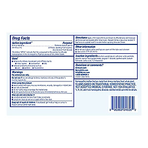 Boiron Arnicare Cream for Relief of Joint Pain, Muscle Pain, Muscle Soreness, and Swelling from Bruises or Injury - Fast Absorbing - 2.5 oz (Horizontal)