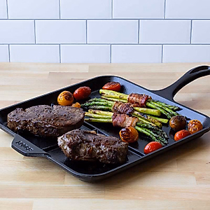 Lodge Cast Iron 11 Inch Square Divided Griddle