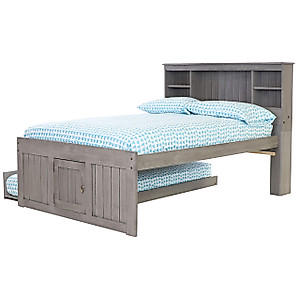 Discovery World Furniture Charcoal Full Bookcase Bed with 3 Drawers and Twin Trundle