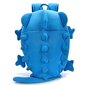 LOCOMO 3D Dragon Backpack Dinosaur Casual Daypack with Spikes Adult Cute Lizard 2 Size Available BPK005BLUL