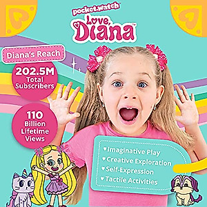 Horizon Group USA Love, Diana Water Reveal Pad, Love Diana Art Set, Less Mess Watercolor Kit, Includes 8 Page Activity Book, Refillable Water Pen, Water Reveal Activities & More, Great for Kids 3+