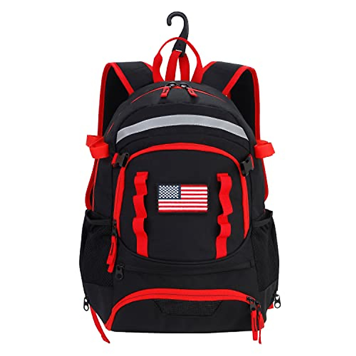 Baseball Bag Softball Bag, Baseball Backpack for Youth Boys and Adult, Bat Bag with Shoes Compartment & Fence Hook, With Hidden External Helmet Holder for Baseball, T-Ball & Softball Equipment & Gear (A-Black)