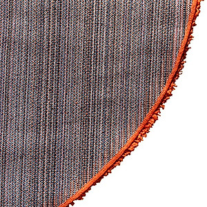 Rugs.com - Über Cozy Solid Shag Collection Rug – 4 Ft Round Tiger Orange Shag Rug Perfect for Kitchens, Dining Rooms