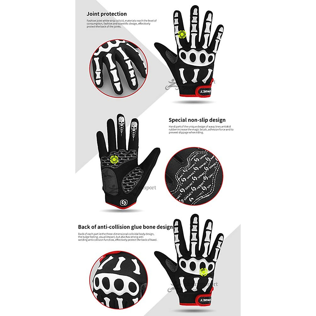 Baselay Cycling Gloves Mountain Bike Bicycle Gloves - Breathable Gel Pad Shock-Absorbing Anti-Slip MTB DH Road Racing Full Finger Gloves for Men Women Youth (Black/Green, Large)