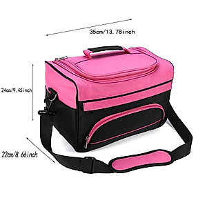 BOOFIRE Professional Cosmetics Beauty Hairdressing Styling Bag, Multi-functional Hair Makeup Salon Hairdresser Toiletry Organizer Tool Bag Case Holder Box with Strap for Hair Stylist Shoulder Carrying