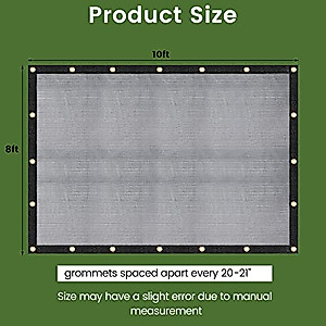 Windscreensupplyco 60-70% 8 FT X 10 FT Mesh Tarp/Shade Cloth 9-Needle Knitted Heavy Duty Black with Grommets for Green House, Garden, pergola, Pools, Dump Truck