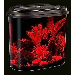 Koller Products AquaView 4.5-Gallon Aquarium Starter Kit with Full Filtration and LED Lighting - 7 Dazzling Colors to Select