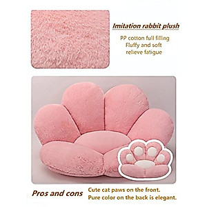 LeCas, Cat Paw Cushion Cute Seat Cushion Lazy Sofa Office Chair Cushion Bear Paw Warm Skin-Friendly Floor Mat Plush Seat Pad for Comfortable and Health (27.6x23.6 in, Black), Heart-shaped Black