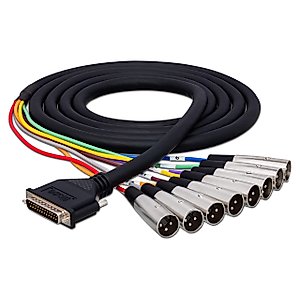 HOSA Balanced Snake DB25 to XLR3M - (9 Feet) (Black)