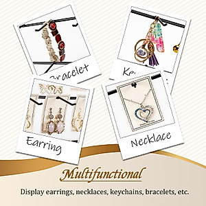 Poyilooo Earring Display for Selling, Solid Wood Jewelry Display for Selling Vendors, Large Capacity Earring Display Stands for Selling Rack Holder for Earring Cards, Keychain, Necklace