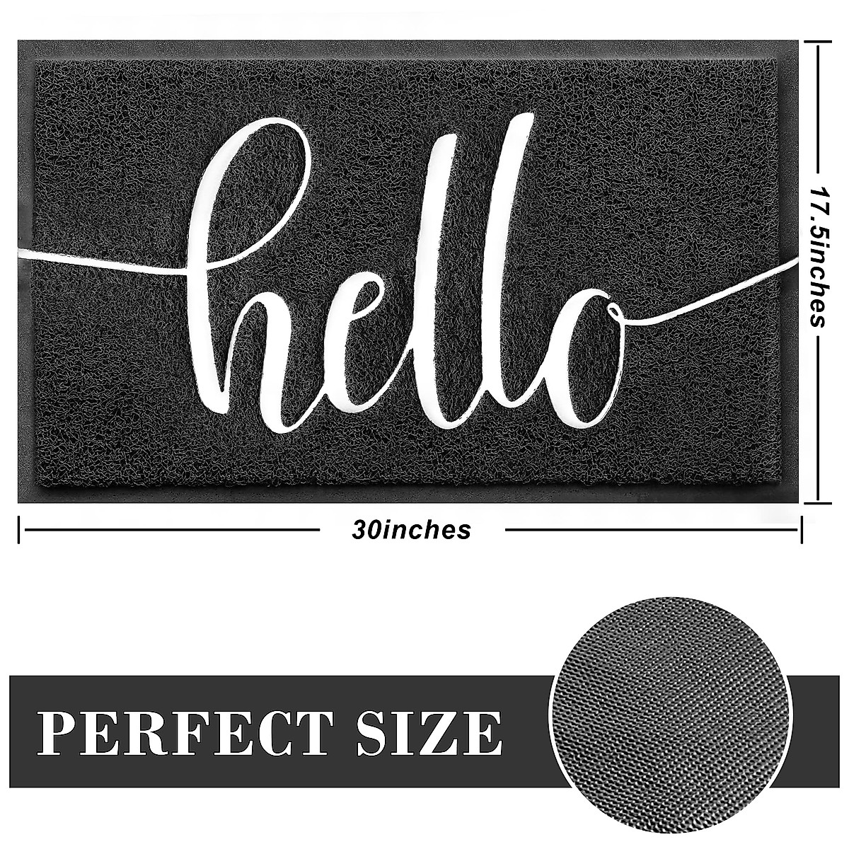 Door Mat (30"x17.5"), Durable Floor Mat Front Door Mat Welcome Door Mats Outdoor Rug Indoor Non-Slip Door Mat for Entryway, Home Entrance, Patio, High Traffic Areas