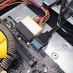 MZHOU SATA USB Extension Cable - USB 3.0 Motherboard Front 19 Pin Male to Female Extension Cable High-Speed Connection (The Interface Faces Outward)