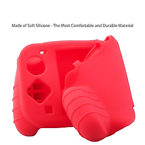 YoRHa Handle Grip Soft Silicone Rubber Protective Cover Case (Red) x 1 for Nintendo Switch Lite [9.2019 Slim Model]