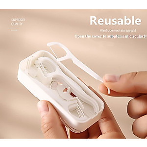 [4Pack] Floss Pick Dispenser Portable Floss Holder, Floss Picks Cases Automatic Floss Storage Organizer Travel Floss Threaders for Women Men Teeth Cleaning (4pcs, Black)