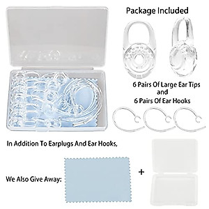 Earbud Tips Silicone Ear Tips & Ear Hook Replacement Earbud Tips 12 Pcs Replacement Ear Hooks And 6pcs Large Replacement Eargel Compatible With Plantronics M70 M165 M1100 M100 M55 M28 M25 Voyager Edge