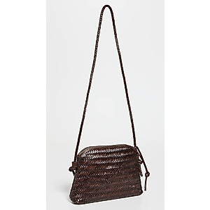 Loeffler Randall Women's Mallory Woven Crossbody Bag, Chocolate, Brown, One Size