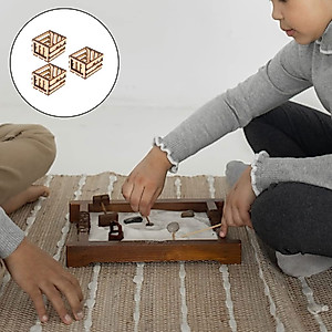 Kisangel 3Pcs Dollhouse Crate Wooden Miniature Milk Crate Fruit Basket Dollhouse Miniature Decoration Micro Landscape Ornament for Fairy Garden Decor