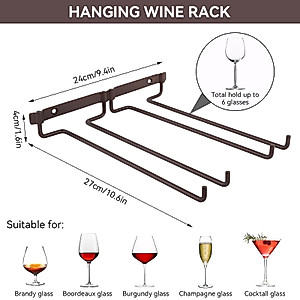 Wine Glass Rack Holder, Double Wall Mountable Stemware Storage Hanger for Kitchen or Bar
